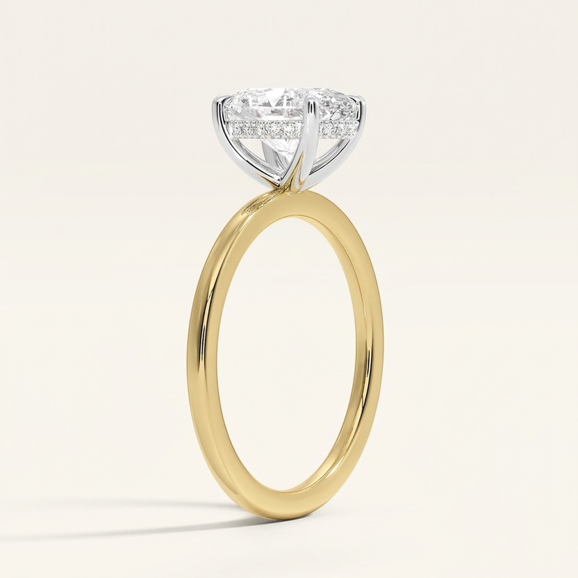 Adorned Mixed Metal Diamond Ring in 18K Yellow Gold – Adaia Diamonds